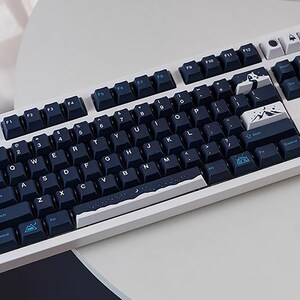 134PCS Snowy Night Theme Keycap Set,cherry Profile Keycaps,pbt Keycap ...