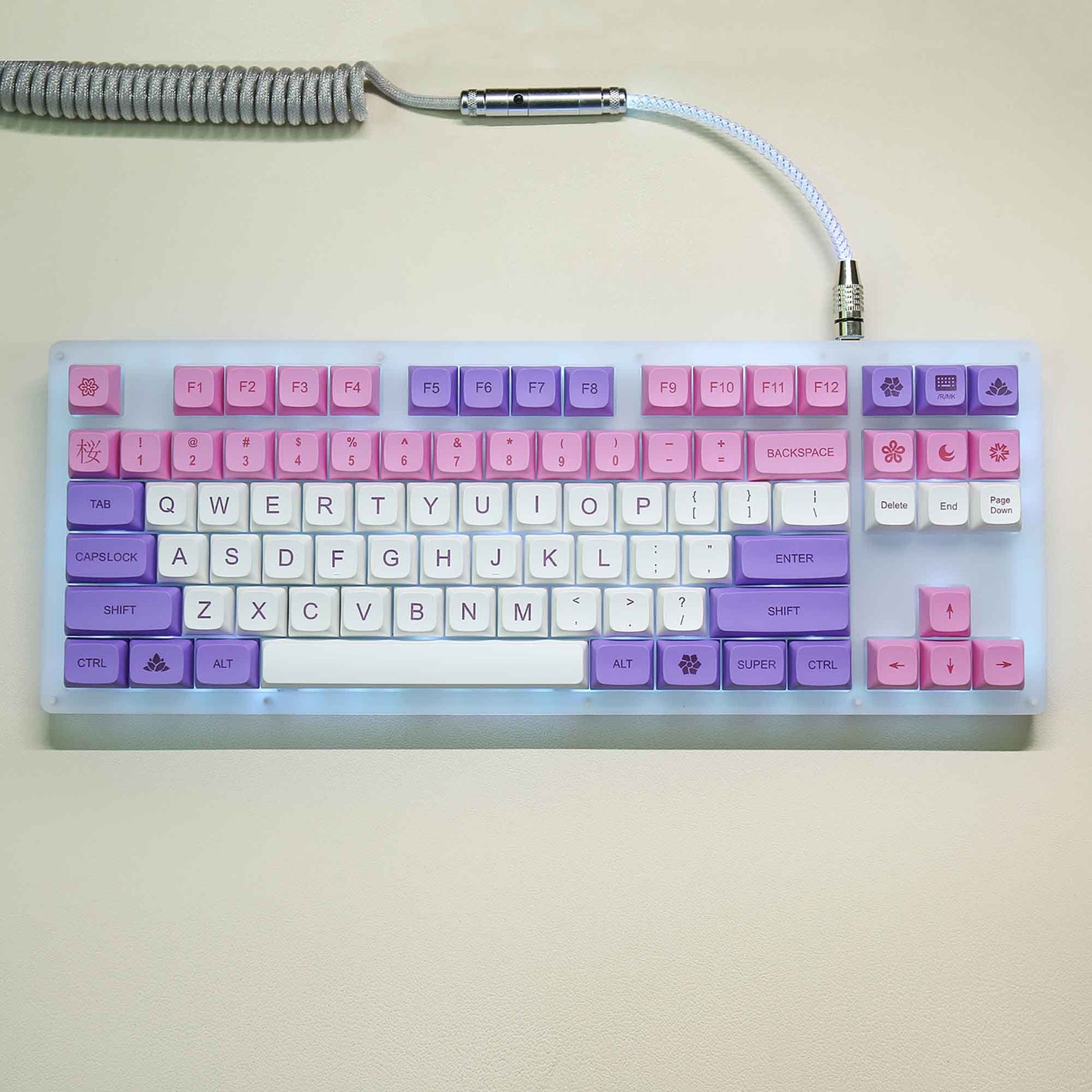 134pcs Cherry Blossom Theme Keycap Set Pink Purple Keycaps | Etsy