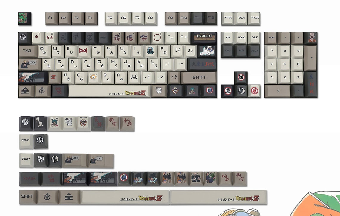 137pcs Dragon Ball Themed Keycap Set Japanese Keycaps PBT - Etsy