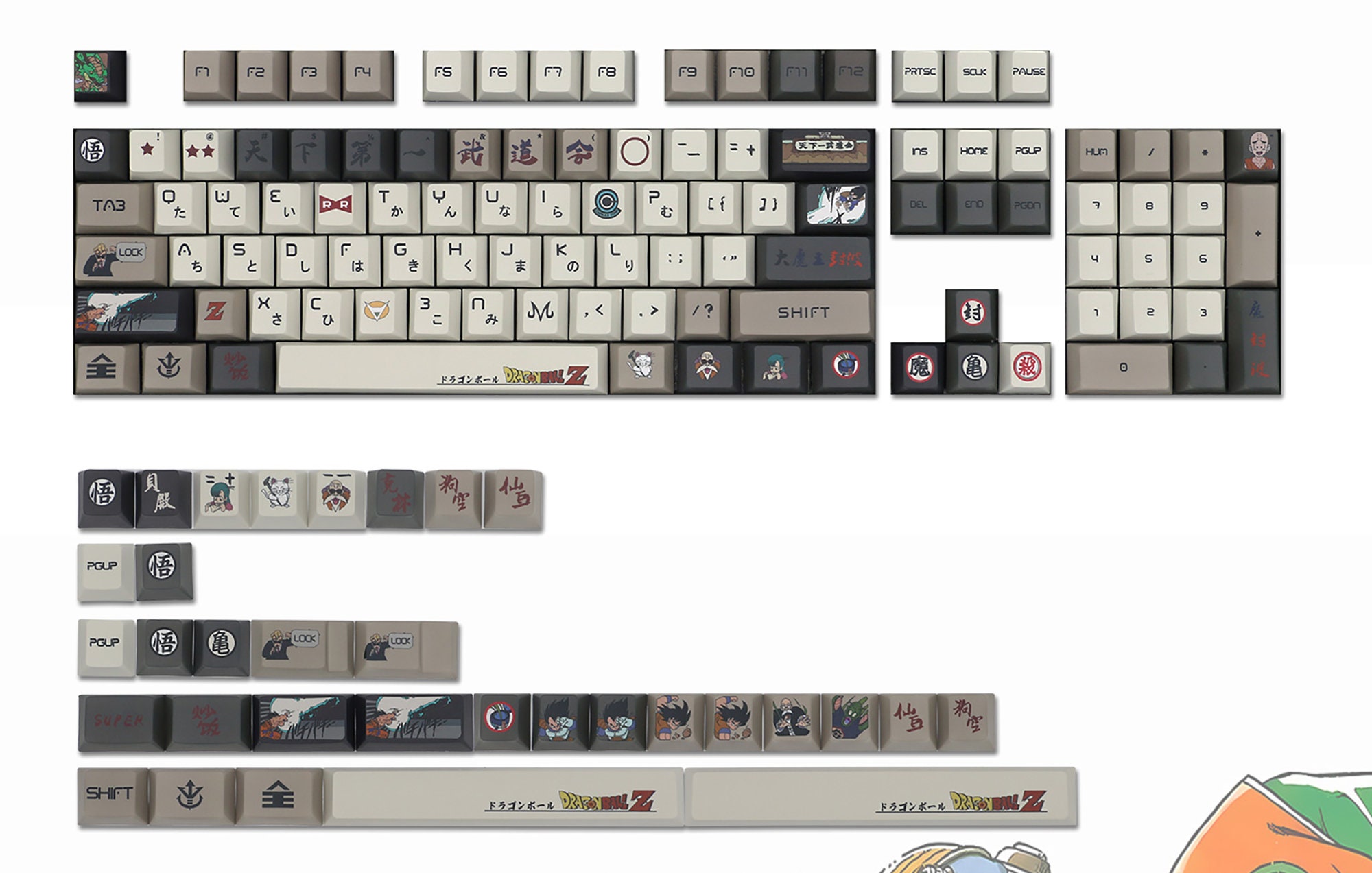 137pcs Dragon Ball Themed Keycap Set Japanese Keycaps PBT - Etsy