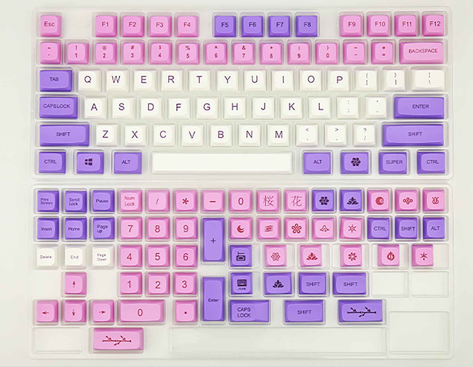 134pcs Cherry Blossom Theme Keycap Set Pink Purple Keycaps | Etsy