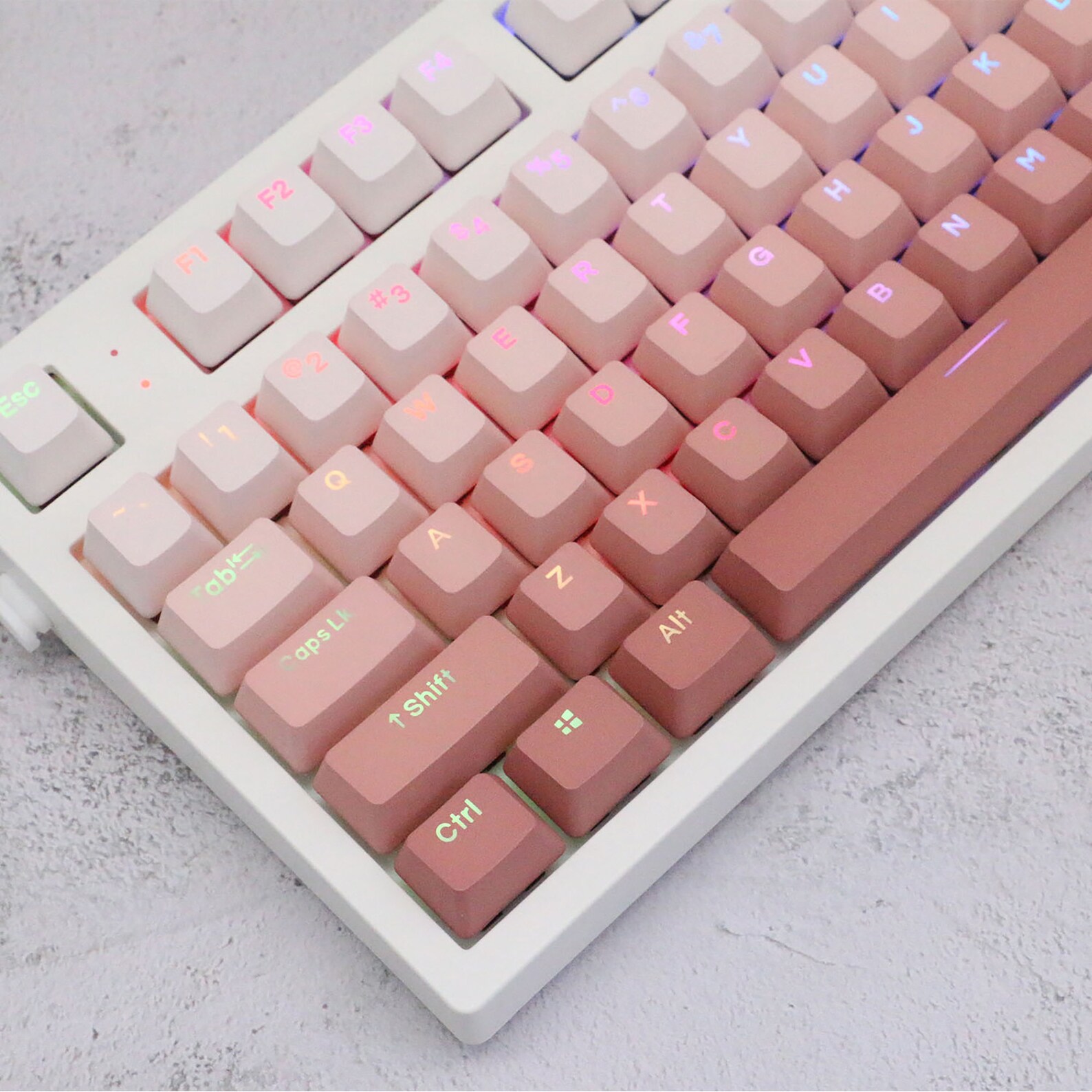 109 Pcs Pink Gradient Translucent Keycap Set Top Side Print - Etsy ...