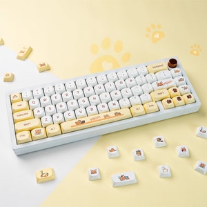 129PCS Cute Corgi Dog Theme Keycap Set, PBT Keycaps, MA Keycaps,kawaii ...