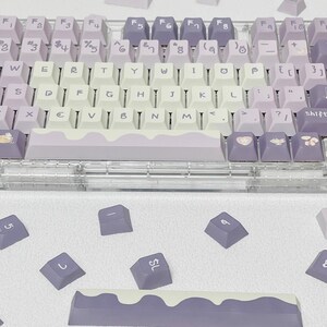 131PCS Purple Rabbit Theme Keycap Set,cute Keycap Set,pbt Keycap,xda ...