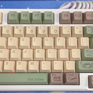151PCS Old Time Theme Keycap Set,vintage Brown Green Keycap Set,pbt ...