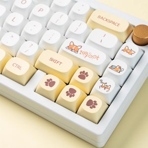 129PCS Cute Corgi Dog Theme Keycap Set, PBT Keycaps, MA Keycaps,kawaii ...