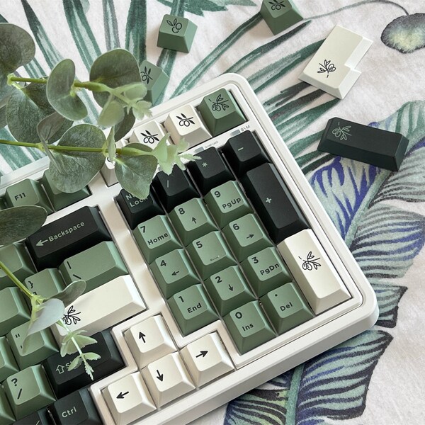 Green and White Keycaps - Etsy