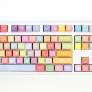 133pcs Kawaii Bear Soft Candy Keycap Set, PBT Keycap, XDA Keycaps, Cute ...