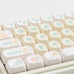 142pcs, Outing Duck Theme Keycap Set, Cute Cartoon Custard Keycap Set ...