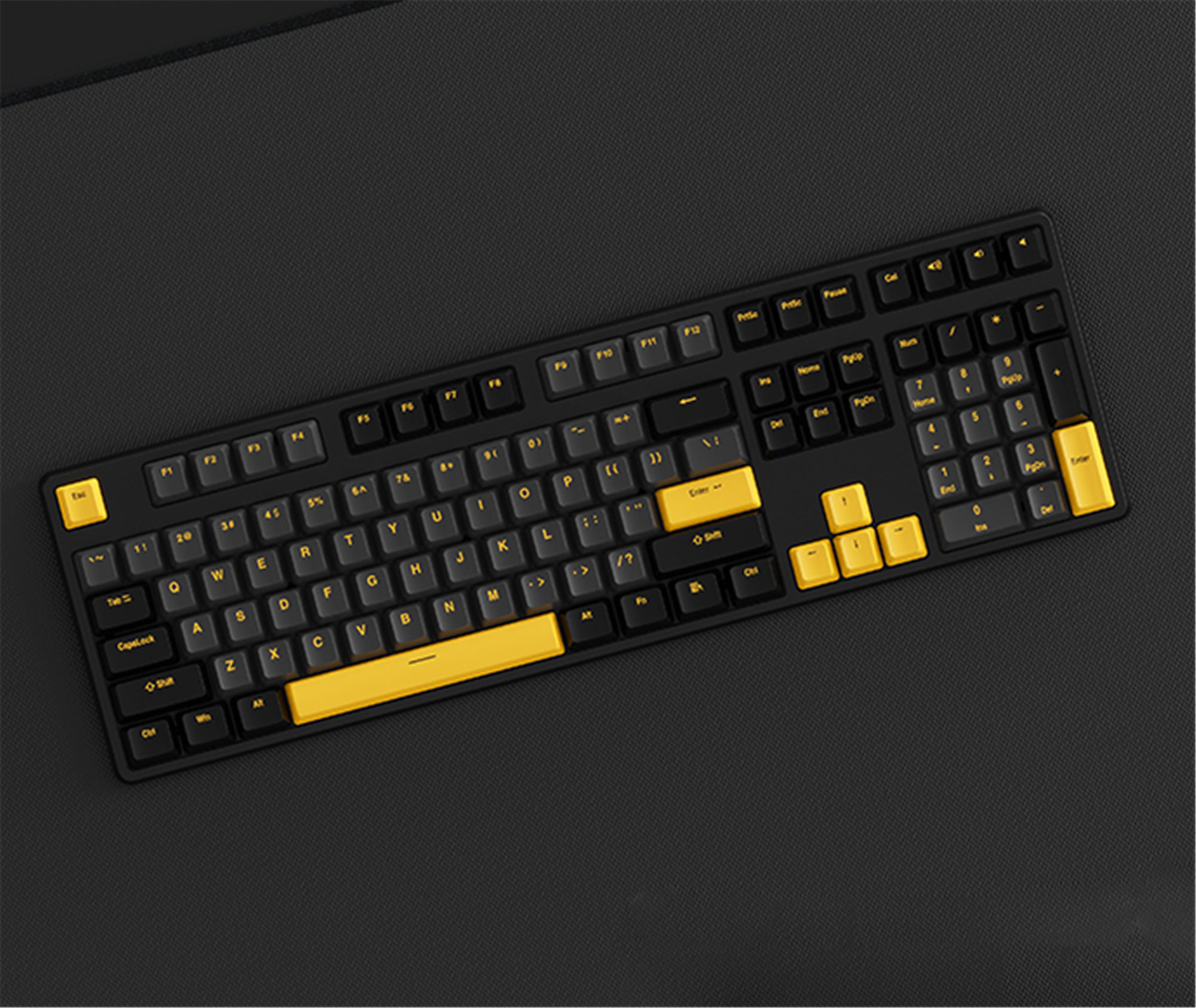 128PCS Black Yellow Keycap Set Simple Keycap OEM Profile - Etsy