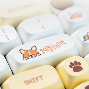 129PCS Cute Corgi Dog Theme Keycap Set, PBT Keycaps, MA Keycaps,kawaii ...
