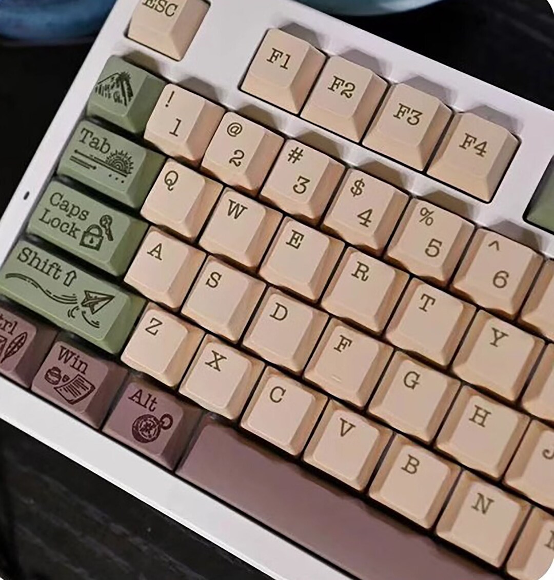 151PCS Old Time Theme Keycap Set,vintage Brown Green Keycap Set,pbt ...