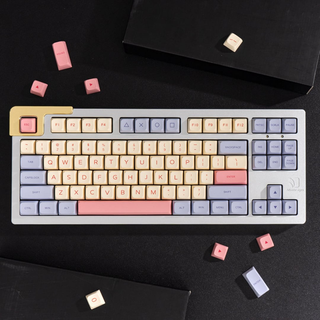 Lovely Cotton Candy Theme Keycap Set, Pink Purple Keycap, PBT Keycap ...