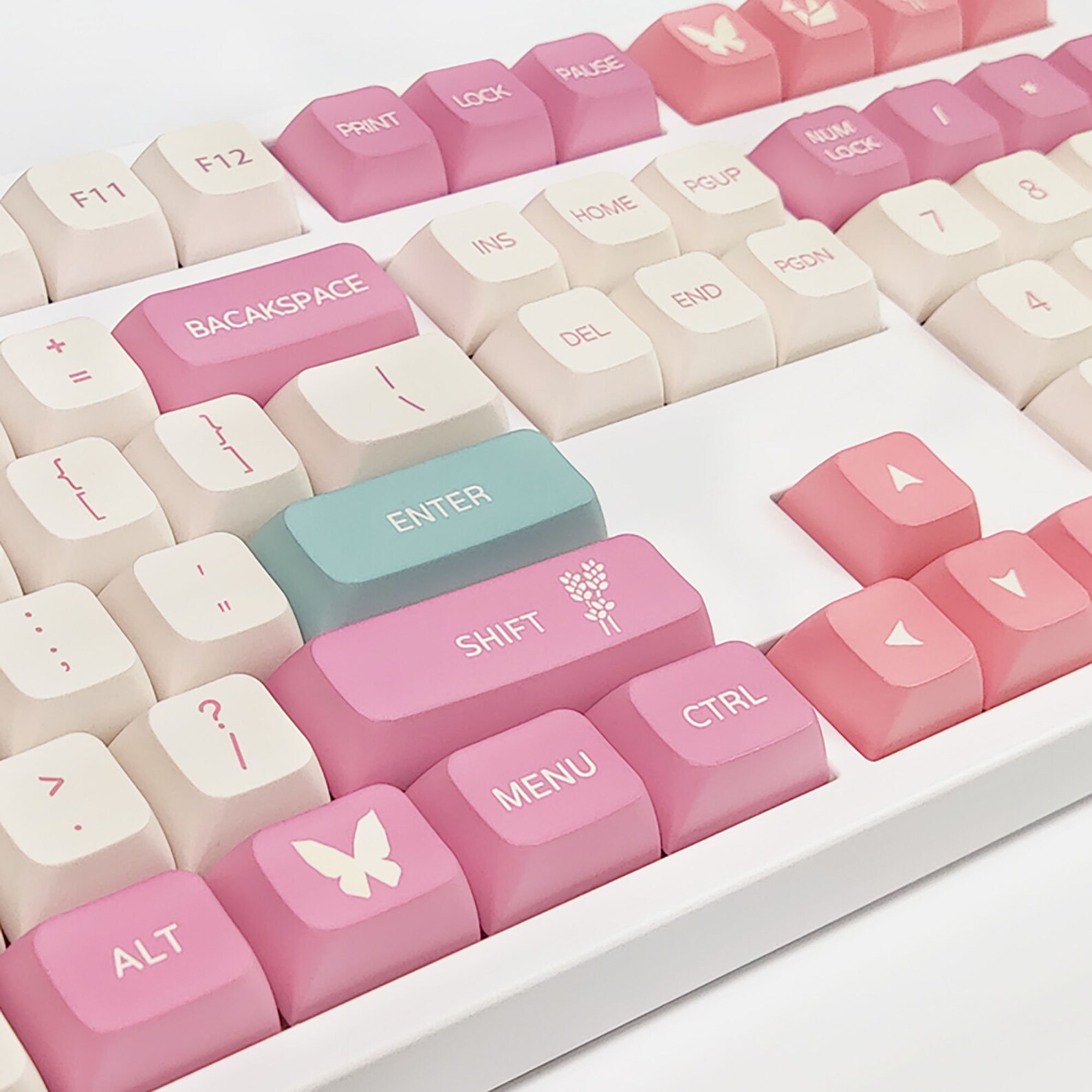 133PCS Butterfly Sunset Theme Keycap Set Pink Gradient - Etsy