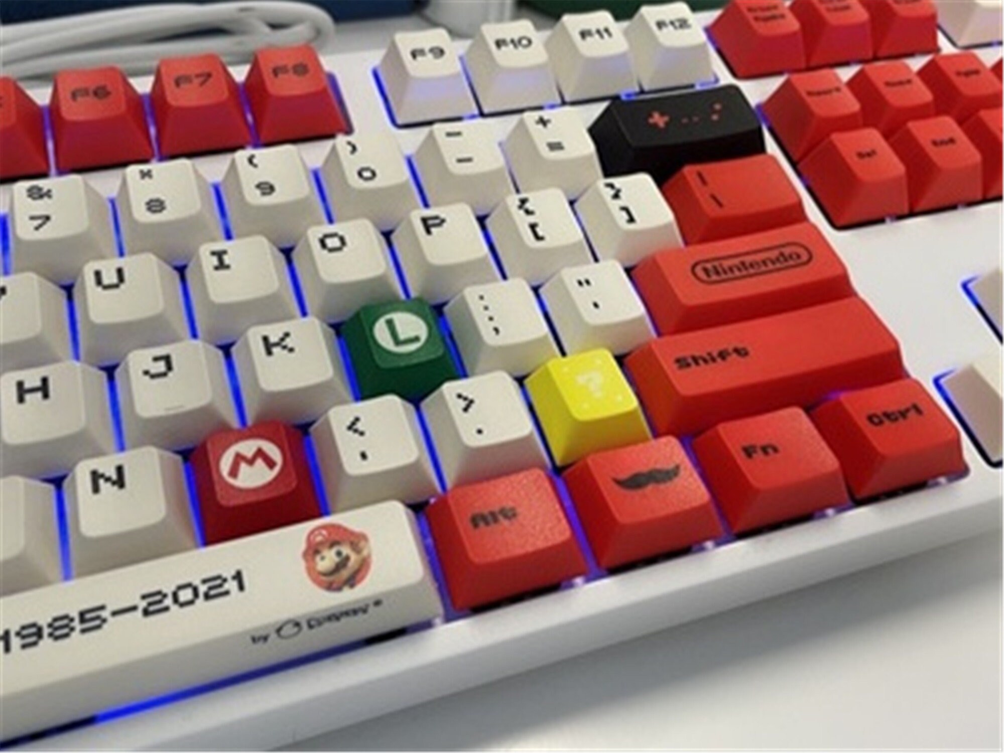 120pcsred Theme Mario Keycap Setssuper Mario Keycap Setpbt | Etsy