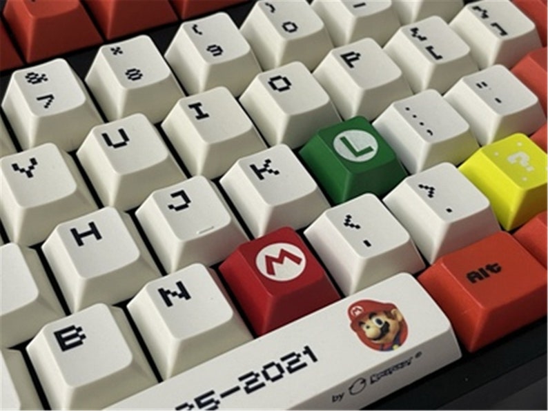 120pcsred Theme Mario Keycap Setssuper Mario Keycap Setpbt | Etsy