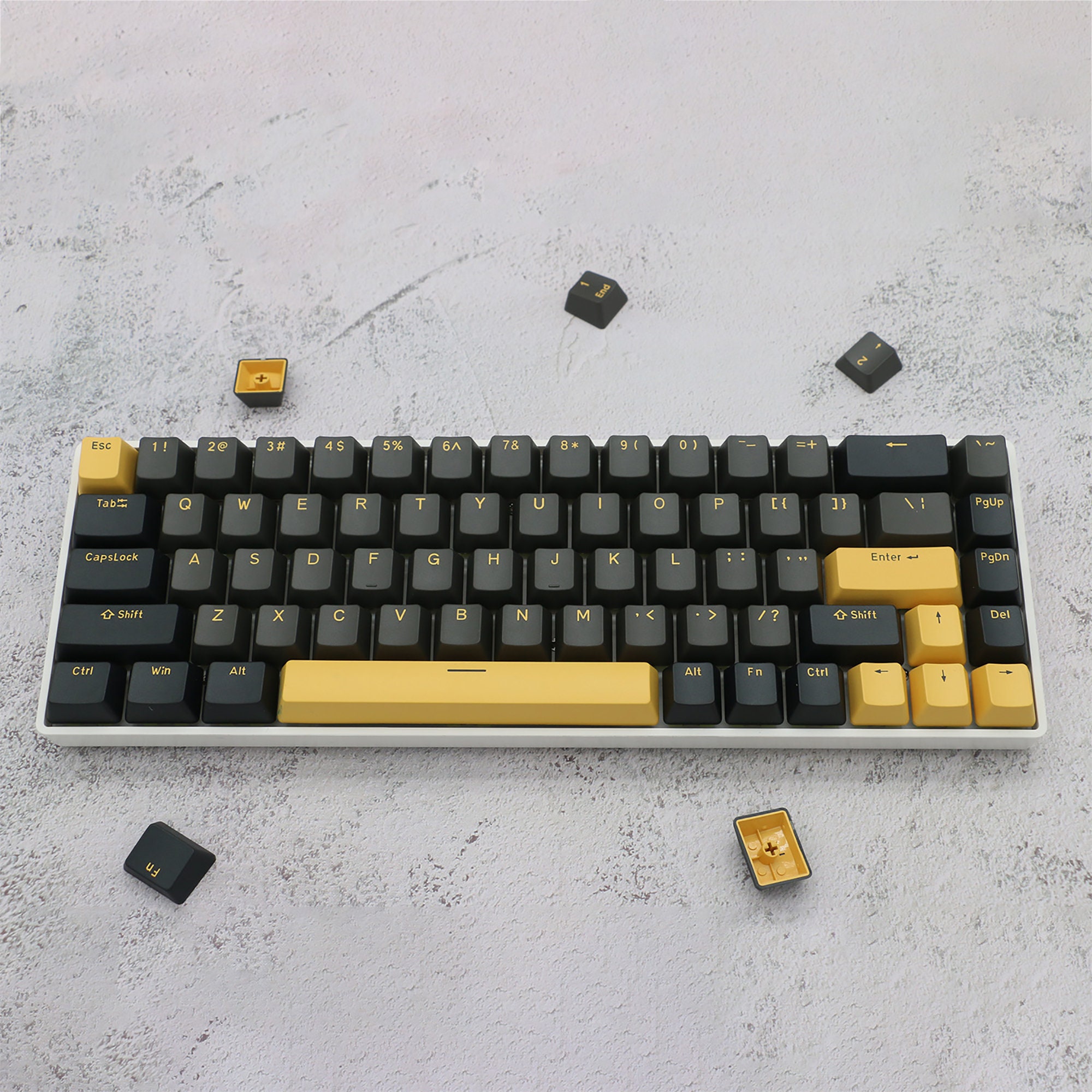 108pcs Minimalist Black Yellow Themed Keycap Set PBT Keycap - Etsy