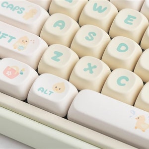 142pcs, Outing Duck Theme Keycap Set, Cute Cartoon Custard Keycap Set ...