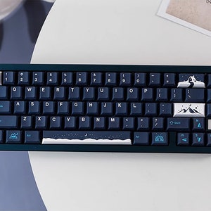 134PCS Snowy Night Theme Keycap Set,cherry Profile Keycaps,pbt Keycap ...