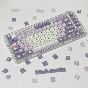 131PCS Purple Rabbit Theme Keycap Set,cute Keycap Set,pbt Keycap,xda ...