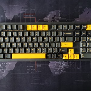 169PCS Black Yellow Theme Keycap Set, Minimalist Black Keycap, PBT ...