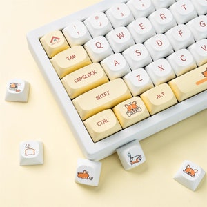 129PCS Cute Corgi Dog Theme Keycap Set, PBT Keycaps, MA Keycaps,kawaii ...