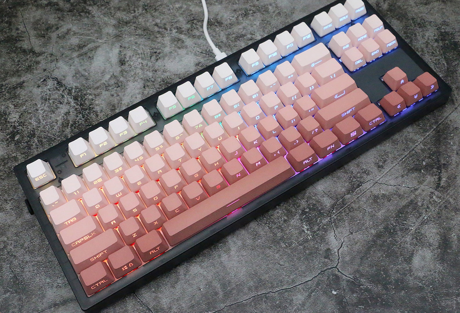 109 Pcs Pink Gradient Translucent Keycap Set Top Side Print - Etsy ...