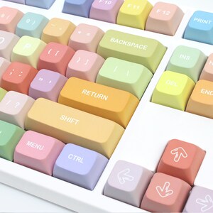 133pcs Kawaii Bear Soft Candy Keycap Set, PBT Keycap, XDA Keycaps, Cute ...