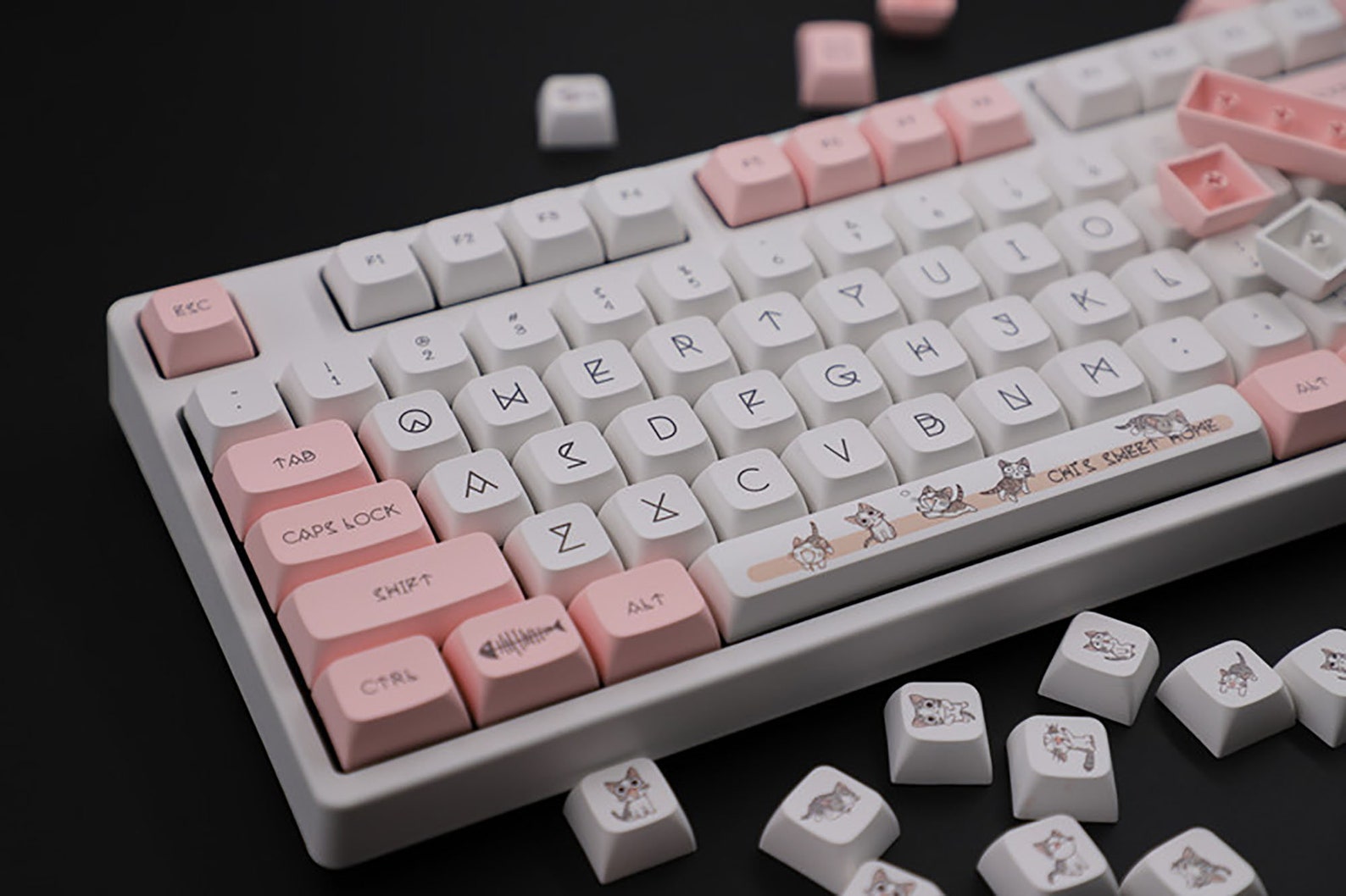 139pcs Cute Pink Cats Theme Keycap Pink Keycap XDA Profile - Etsy