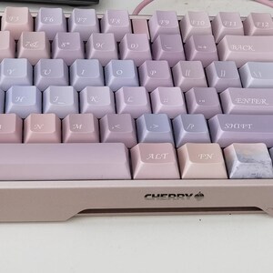 141PCS Monet Water Lilytheme Keycap Set,pink Purple Keycaps,pbt Keycap ...