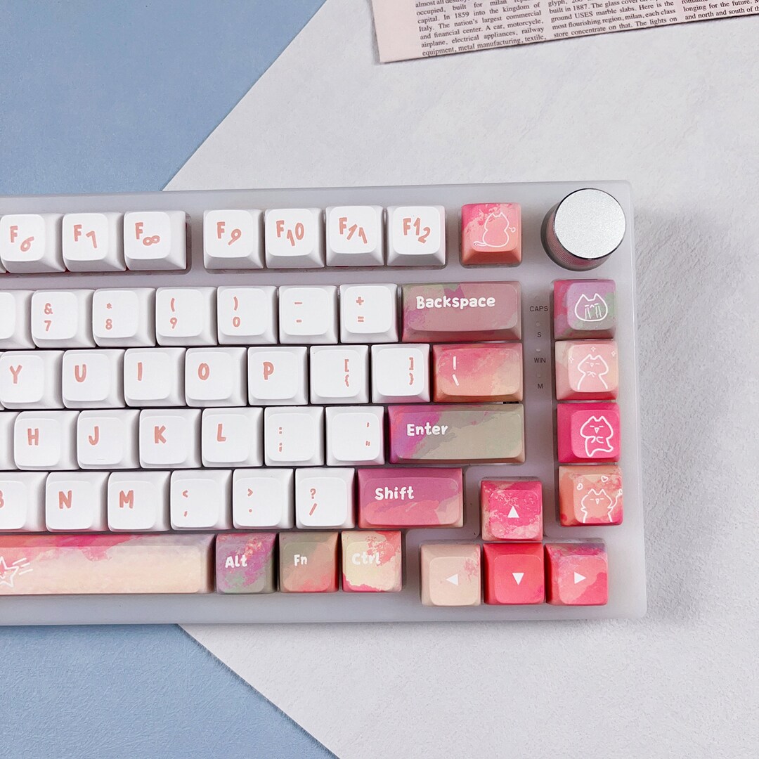125PCS Rainbow Cats Theme Keycap Set, Kawaii Cats Keycap, Girl Keycap ...