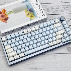 132PCS Blue White Theme Keycap Set Cute Keycap Set PBT - Etsy