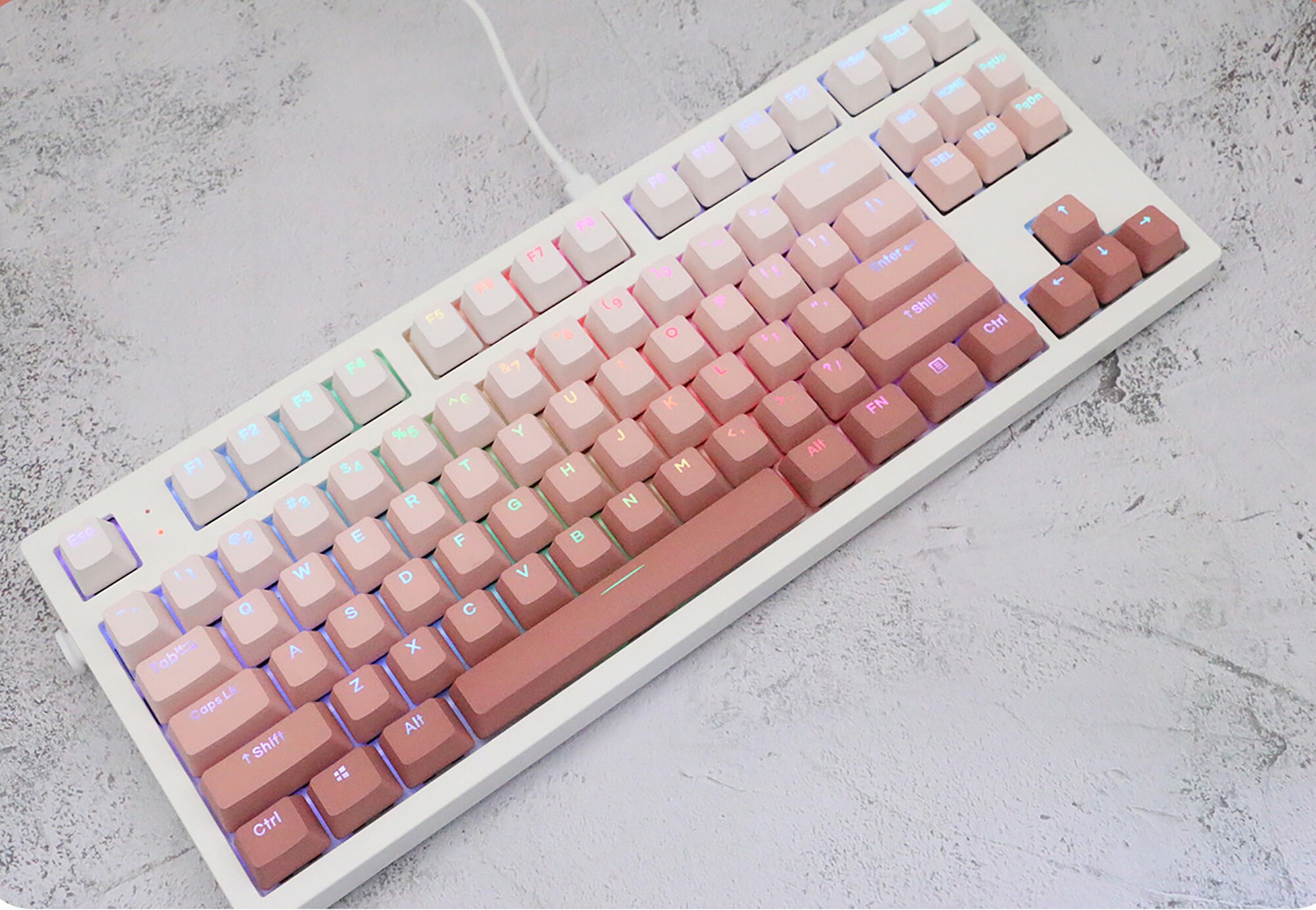 109 Pcs Pink Gradient Translucent Keycap Set Top Side Print - Etsy ...