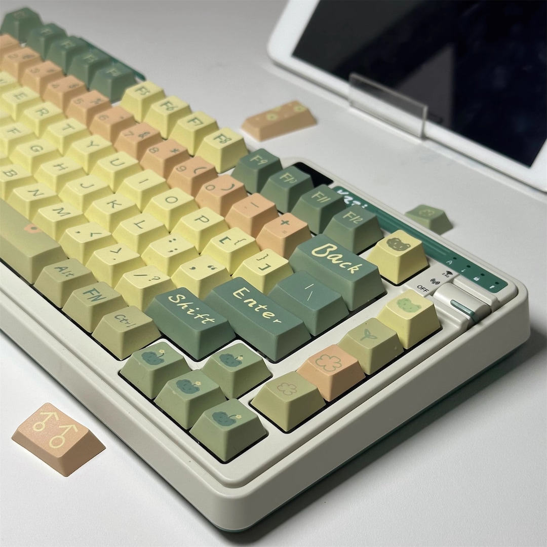 1369cs, Flower Theme Keycap Set, Cute Cartoon Keycap Set, Cherry Keycap ...