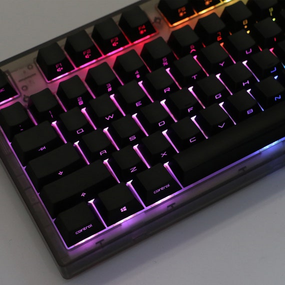 109pcs Black Translucent Keycap side Print Keycap Cherry - Etsy
