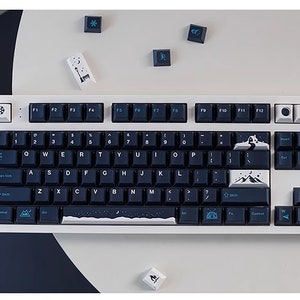 134PCS Snowy Night Theme Keycap Set,cherry Profile Keycaps,pbt Keycap ...