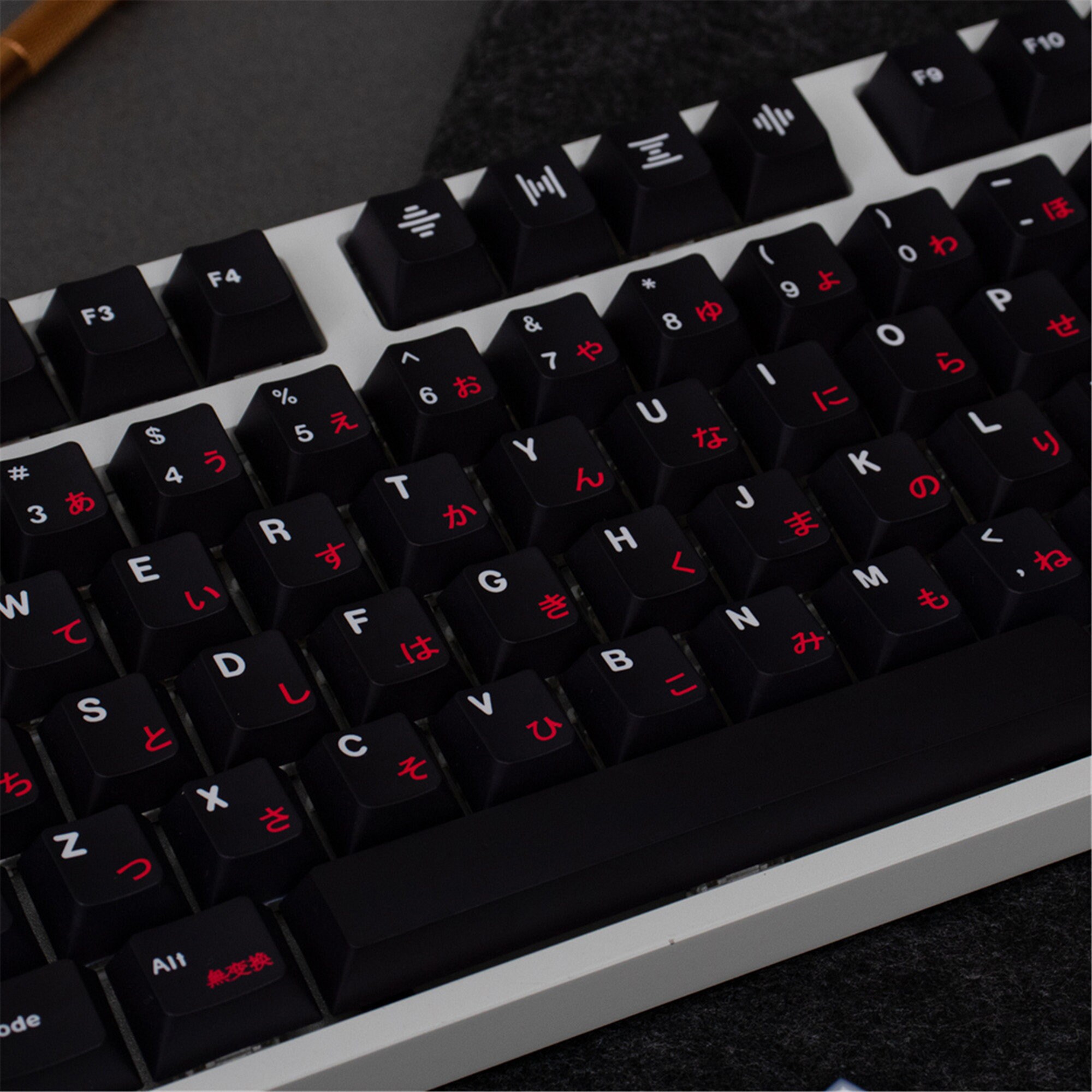 137pcs Black Red White Keycap Set Japanese Style Keycap - Etsy