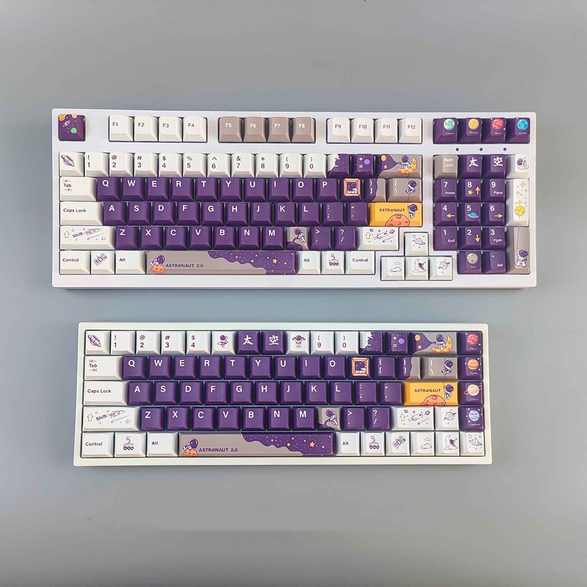 138pcs Astronaut Space Themed Keycap Set Purple White - Etsy