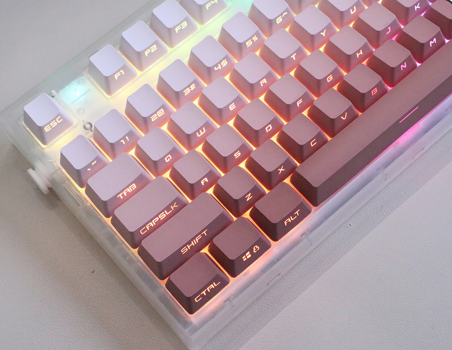 109 Pcs Pink Gradient Translucent Keycap Set Top Side Print - Etsy ...