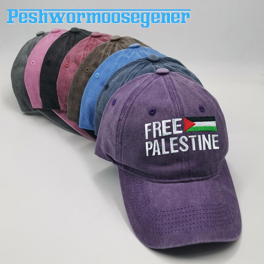Embroidered Palestinian Flag Hat, Custom Palestine Cap, Handmade ...