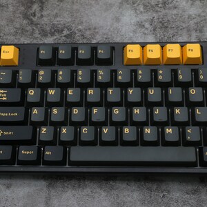 169PCS Black Yellow Theme Keycap Set, Minimalist Black Keycap, PBT ...