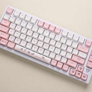 139pcs, Cute Pink Cats Theme Keycap, Pink Keycap, XDA Profile Keycap ...