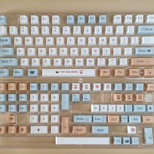 136pcs Kawaii Squirrel Theme Keycap Set, Cherry Keycap, PBT Keycap ...