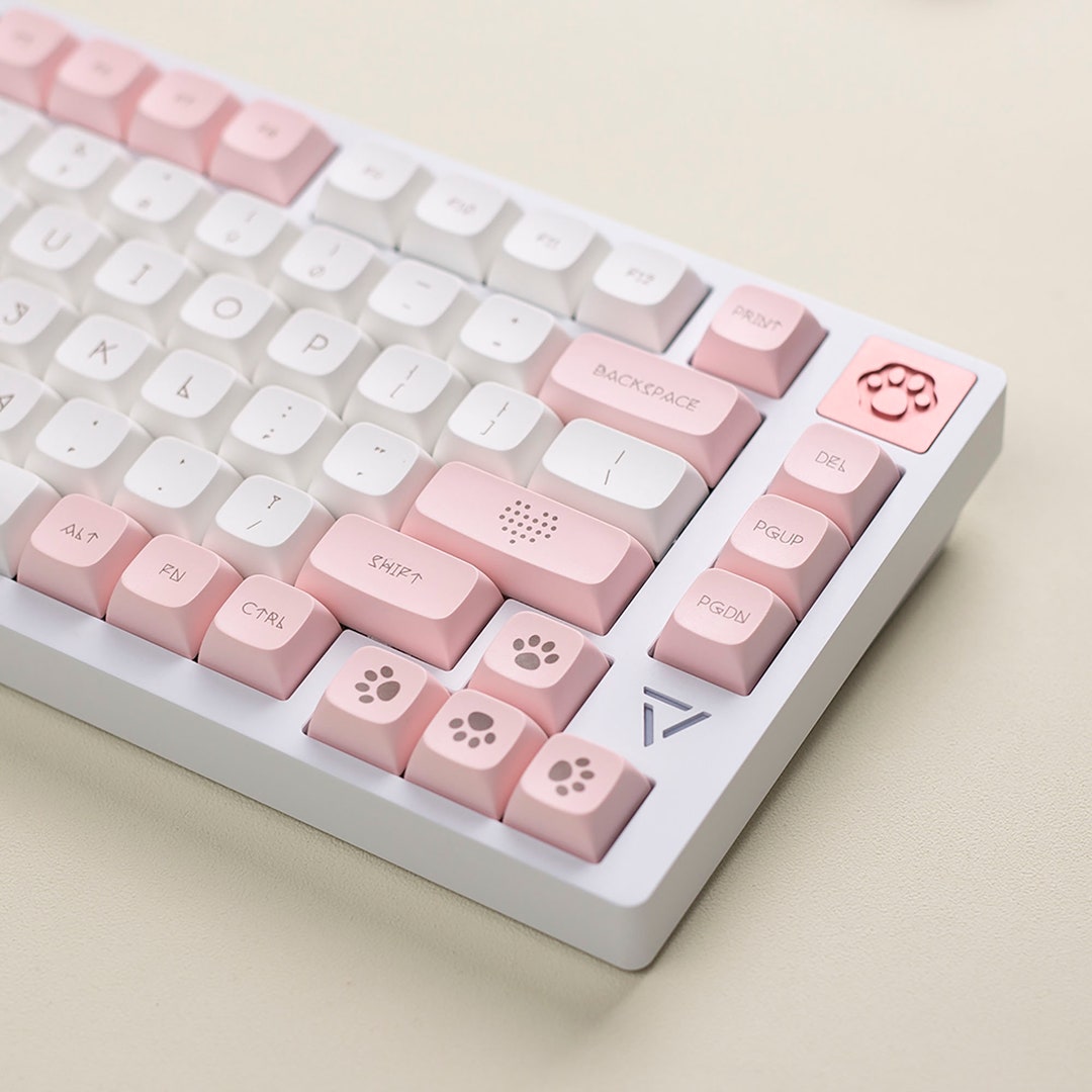 139pcs, Cute Pink Cats Theme Keycap, Pink Keycap, XDA Profile Keycap ...