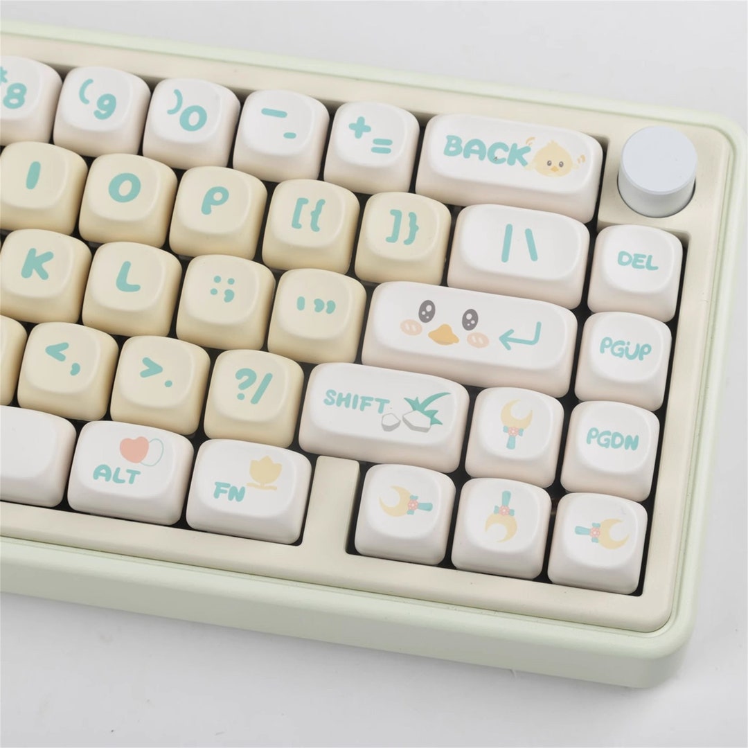 142pcs, Outing Duck Theme Keycap Set, Cute Cartoon Custard Keycap Set ...