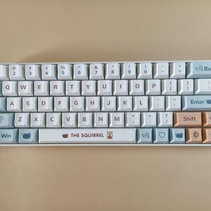 136pcs Kawaii Squirrel Theme Keycap Set, Cherry Keycap, PBT Keycap ...