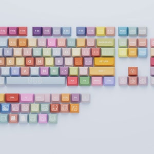 133pcs Kawaii Bear Soft Candy Keycap Set, PBT Keycap, XDA Keycaps, Cute ...
