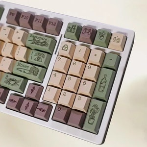 151PCS Old Time Theme Keycap Set,vintage Brown Green Keycap Set,pbt ...