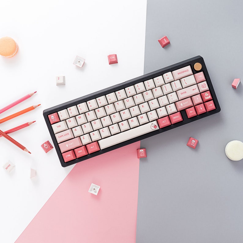 136PCS Pink Peach Theme Keycap Set Kawaii Peach Bunny Keycap - Etsy