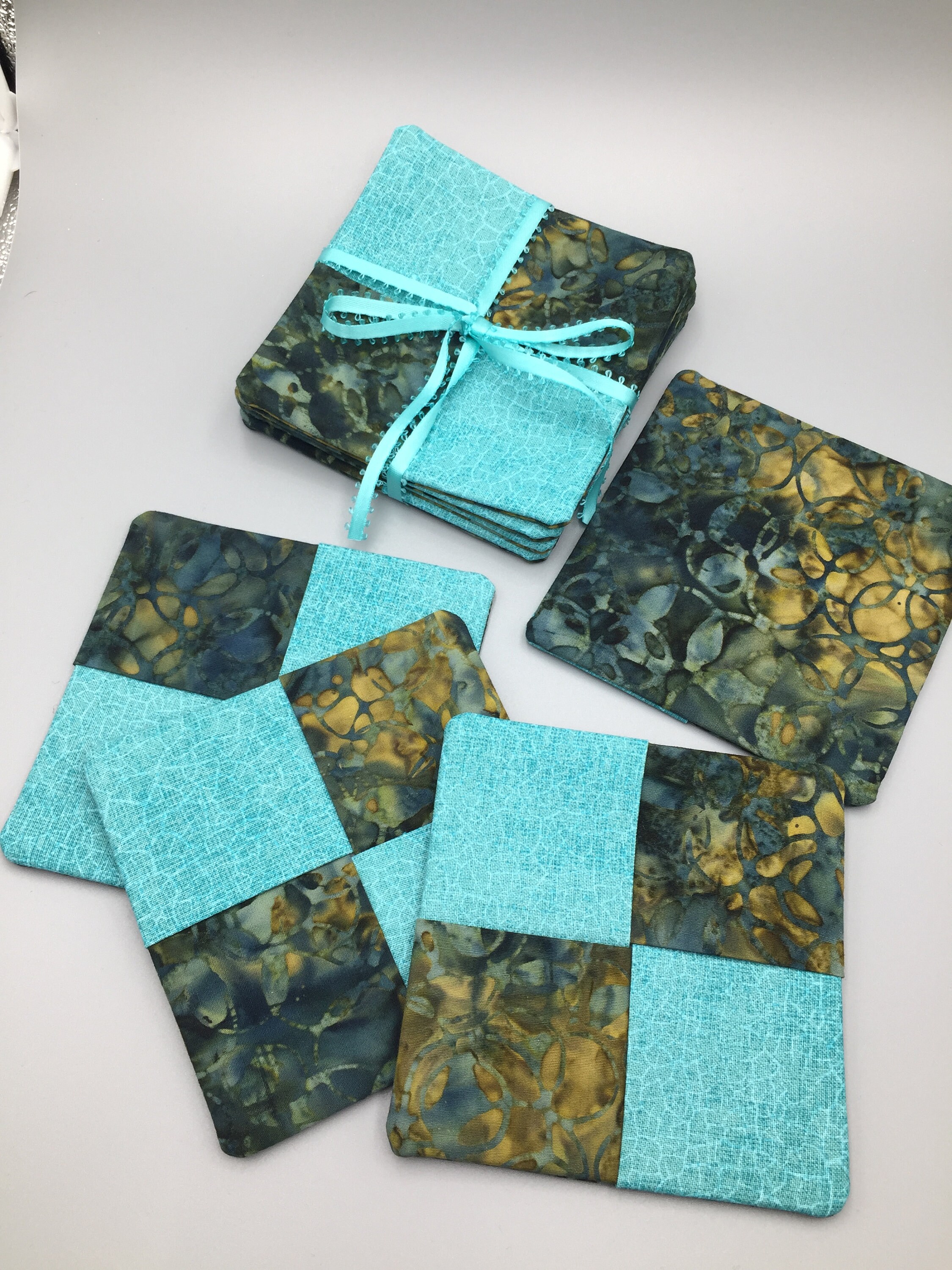 Set of 4 Fabric coasters Origami folded fabric coasters | Etsy